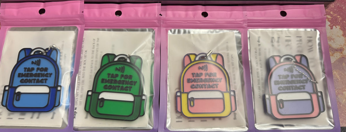 NFC Emergency Backpack Keychains – M and M Crafts By Lisa